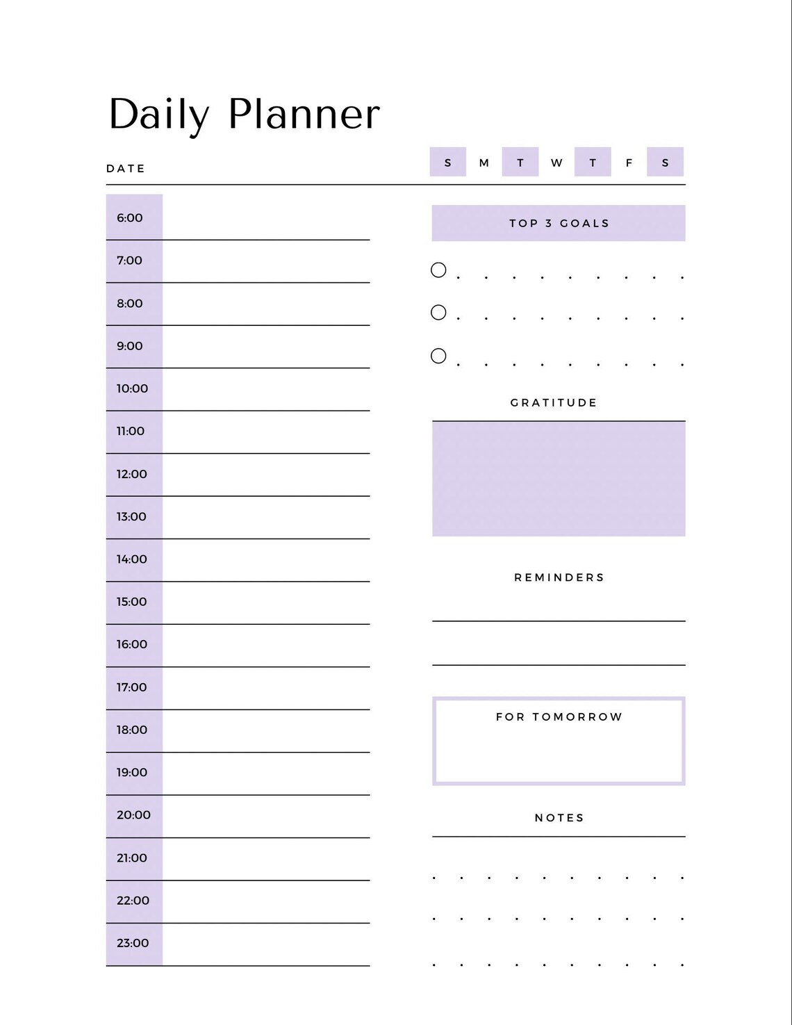 Minimal Daily Planner Purple - Etsy