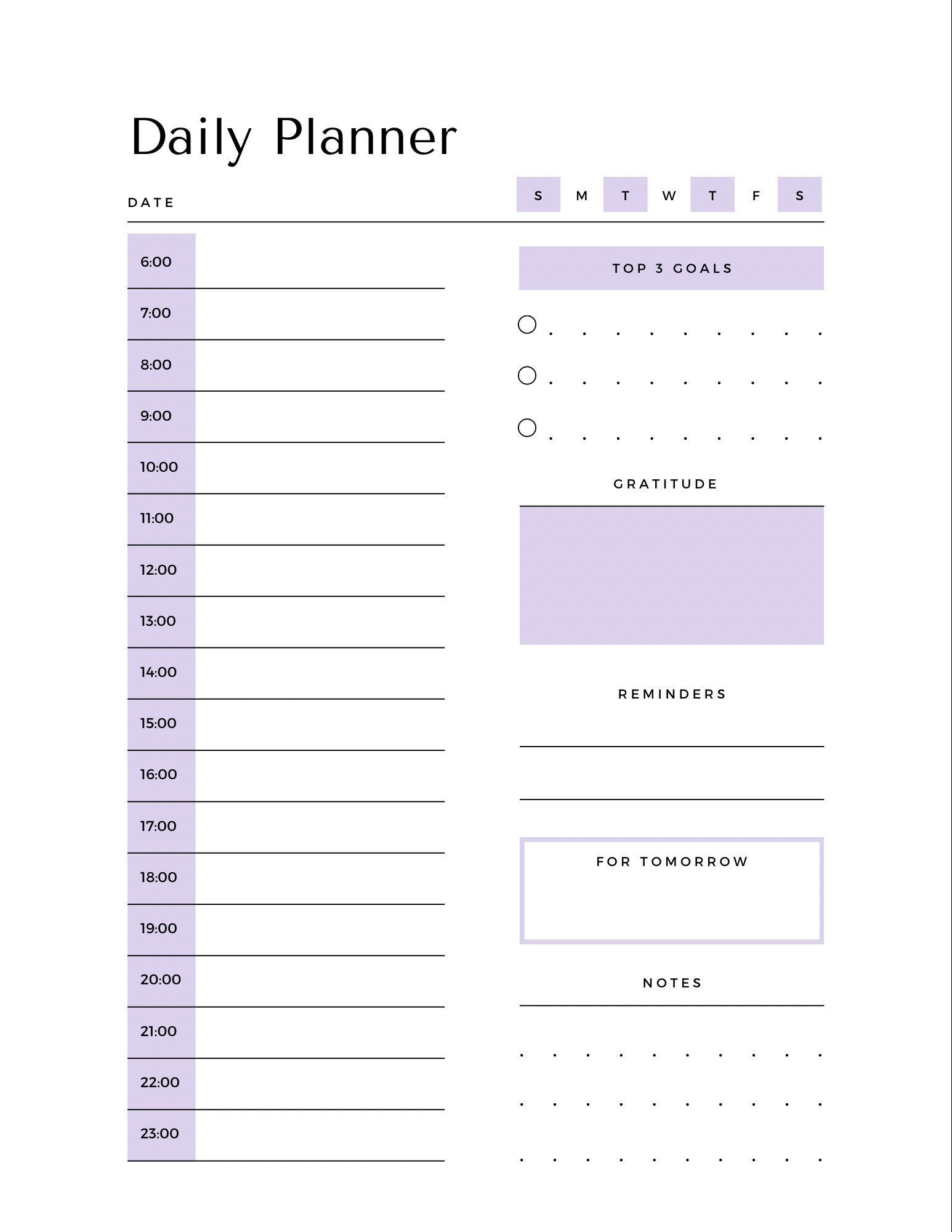 Minimal Daily Planner Purple - Etsy