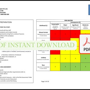 Safe Work Method Statement SWMS Working at Heights - Etsy Australia