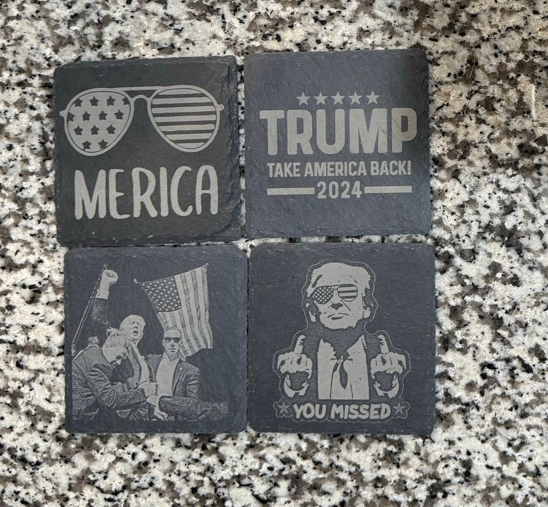 Slate Trump 2024 Coasters set of 4 - Etsy