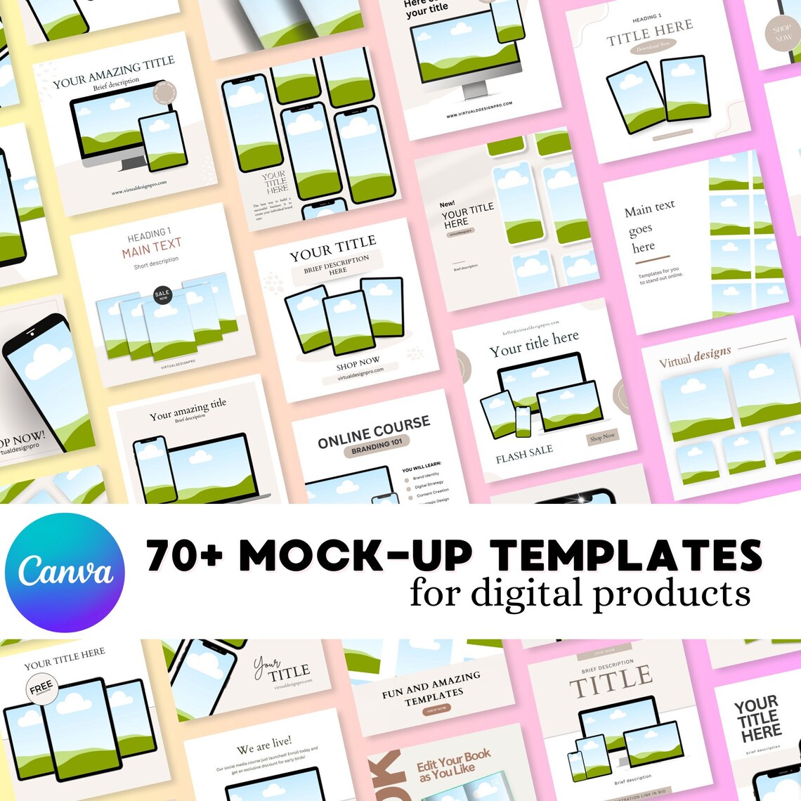 70 Mockup Templates Editable Canva Templates Etsy Listing Mockup ...