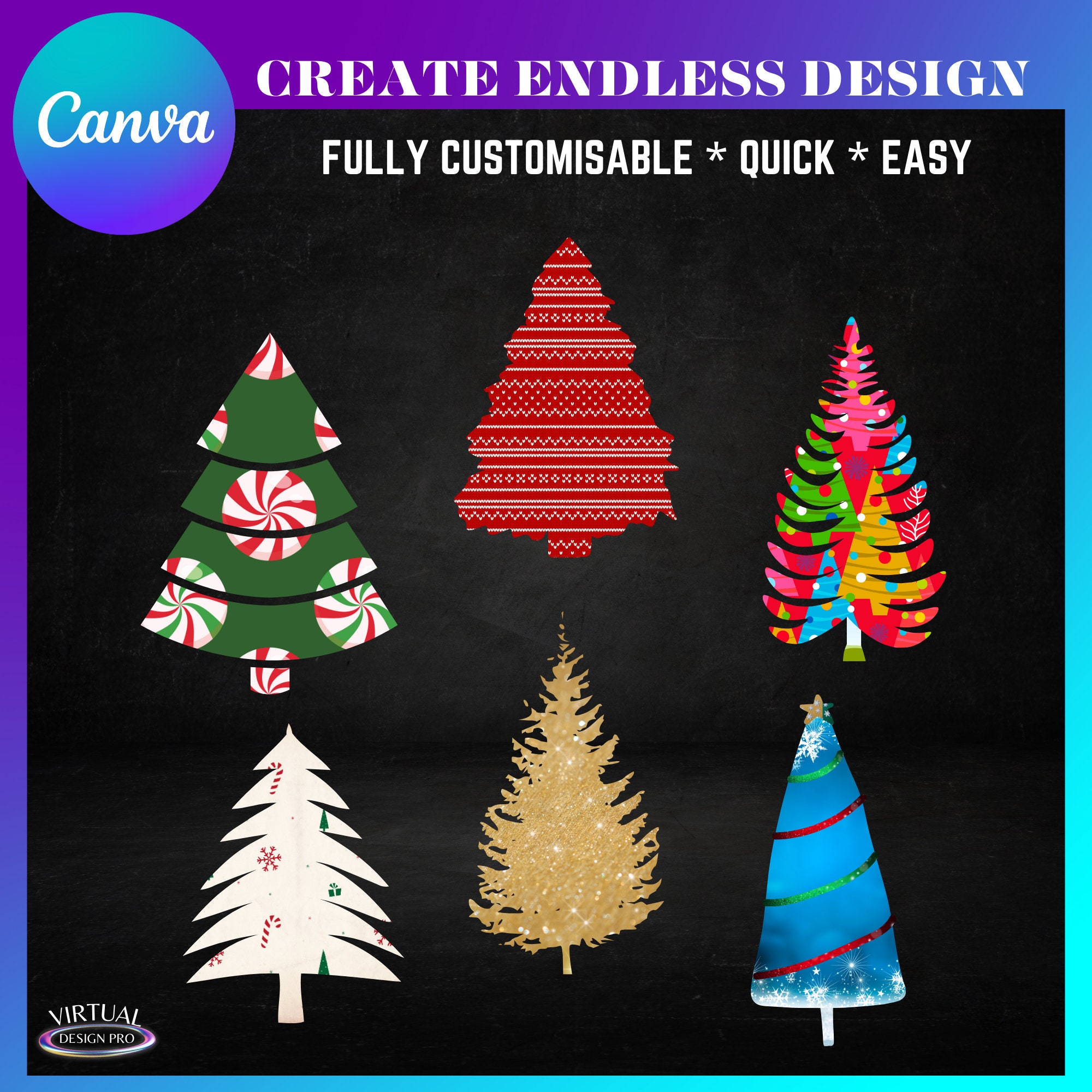Christmas Canva Frame, Christmas Tree Canva, Tree Template, Santa ...