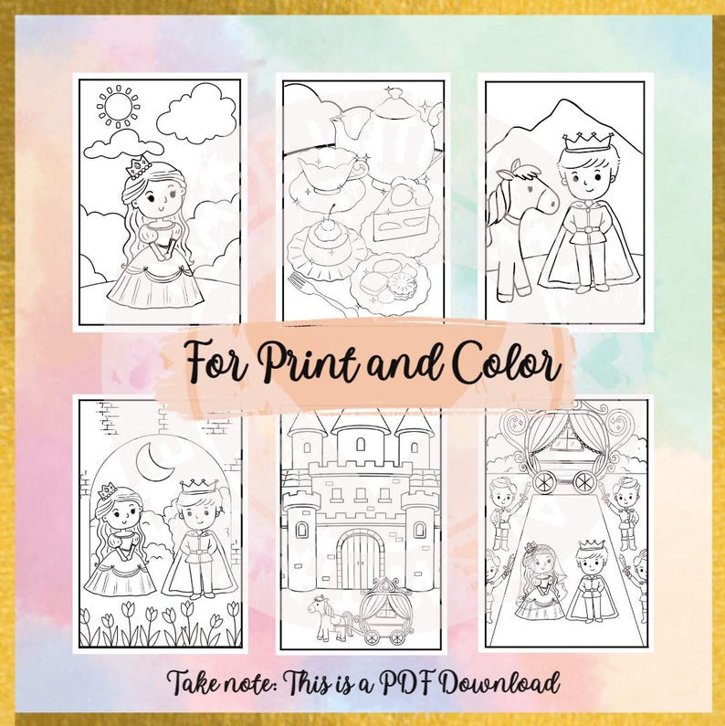 Princess Themed Coloring Book Princess Coloring Pages Coloring Book ...