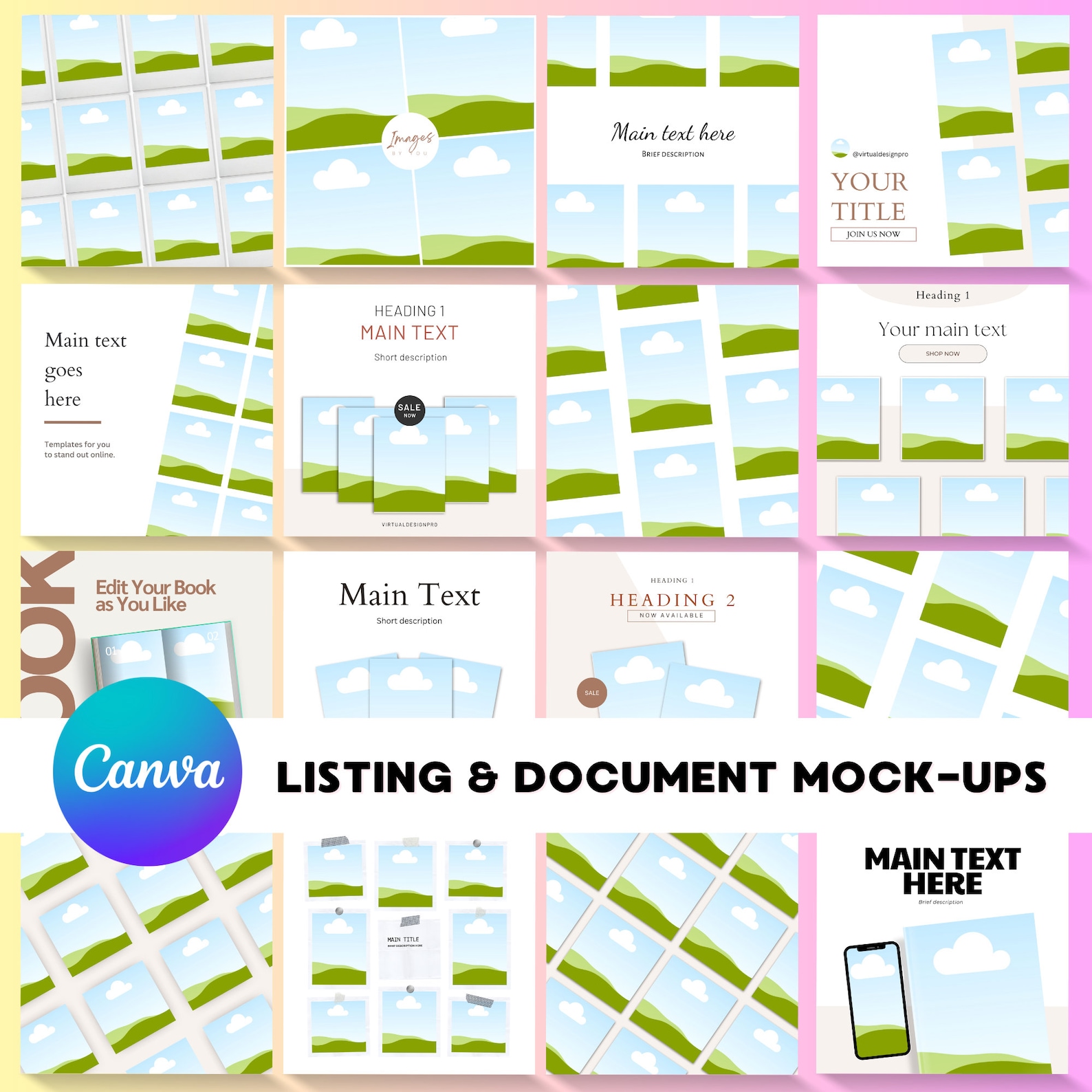 70 Mockup Templates Editable Canva Templates Etsy Listing Mockup ...