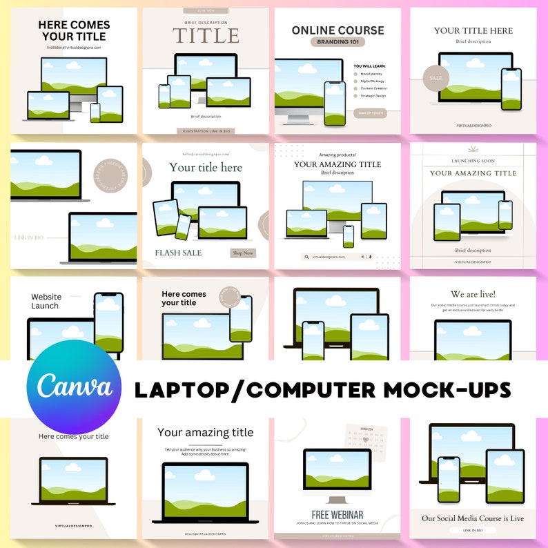 70 Mockup Templates | Editable Canva Templates | Etsy Listing Mockup ...