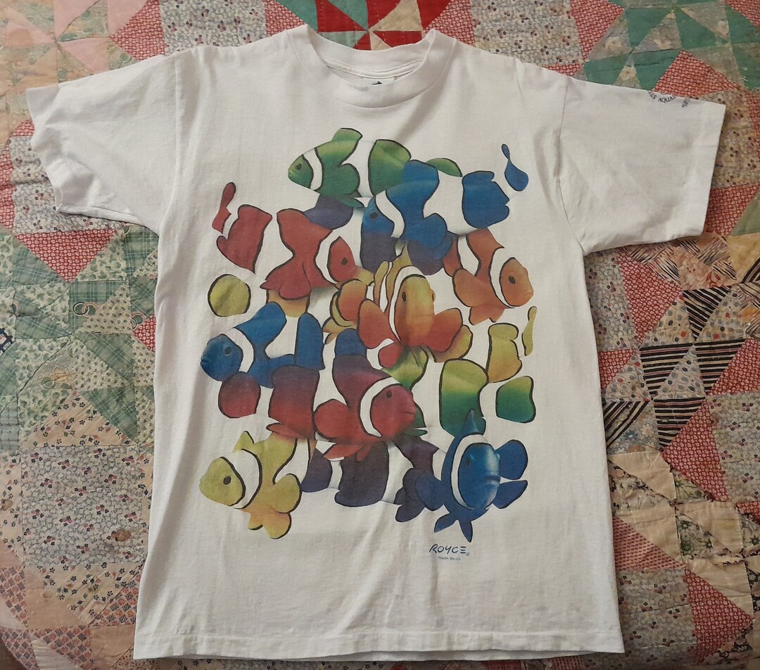 Vintage 1990s Dolphin Brand Men's Clownfish Print Graphic - Etsy