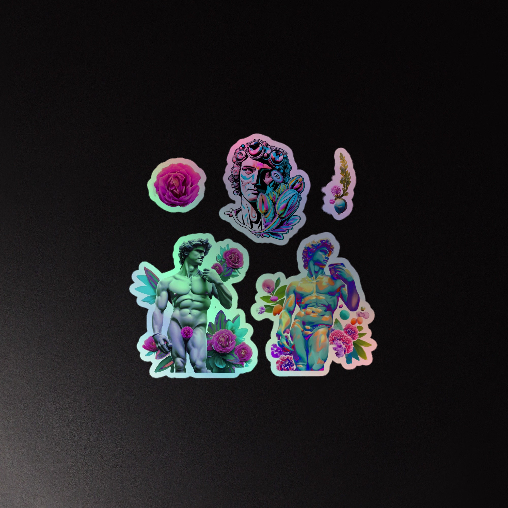 Vaporwave Statue of David Sticker Pack Roman Sculpture Art - Etsy