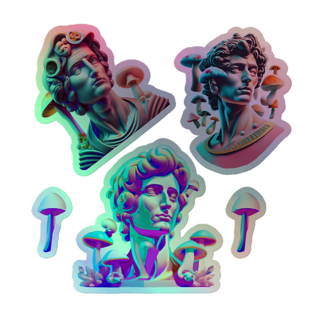 3 Sticker Pack Aesthetic Vaporwave Statue of David, Roman Sculpture Art ...