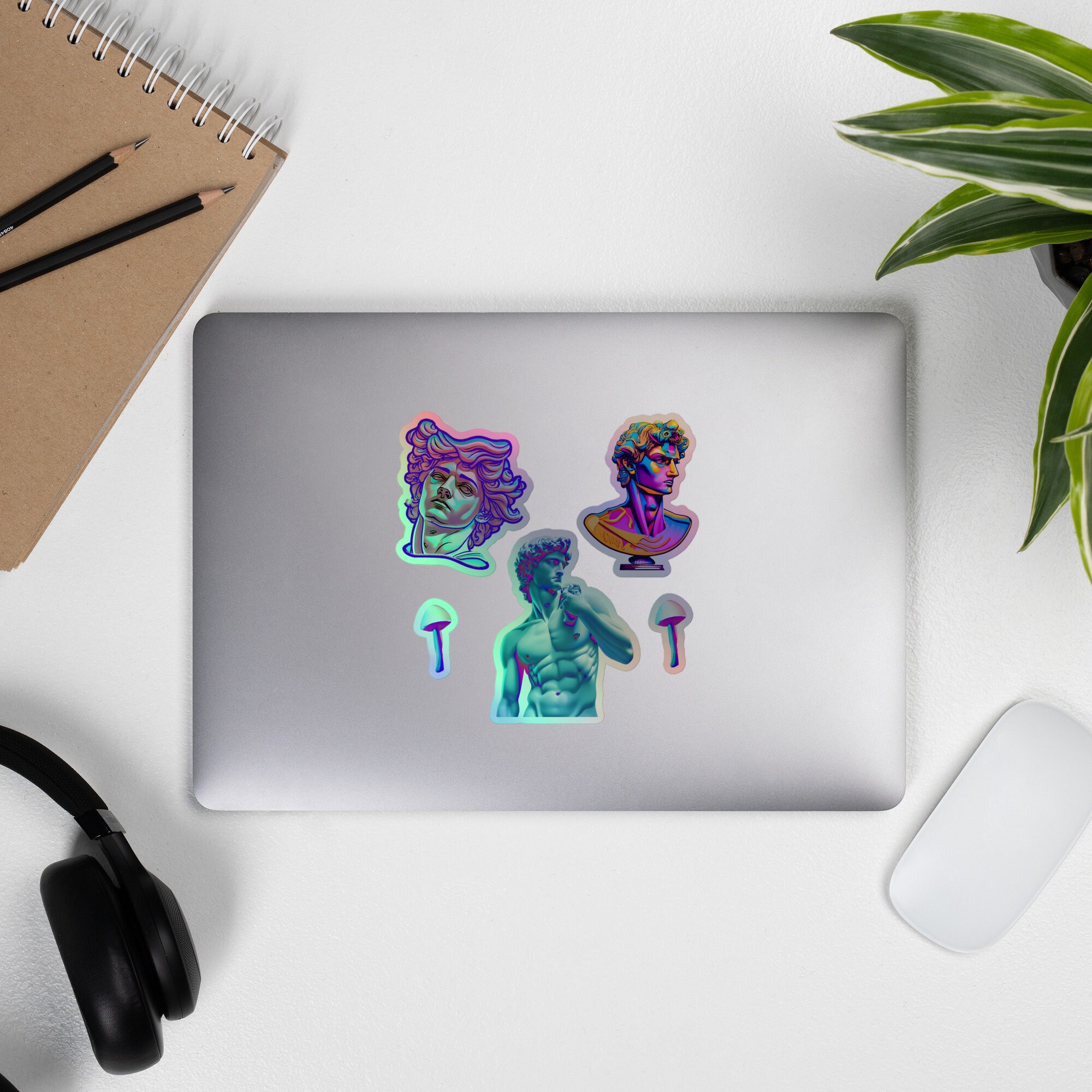 Vaporwave Statue of David Sticker Pack, Roman Sculpture Art for Junk ...
