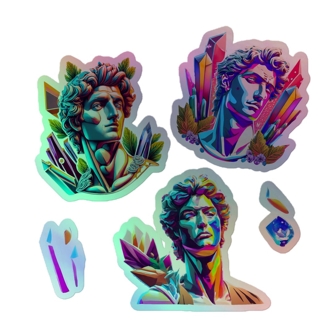 3 Sticker Pack Aesthetic Vaporwave Statue of David, Roman Sculpture Art ...