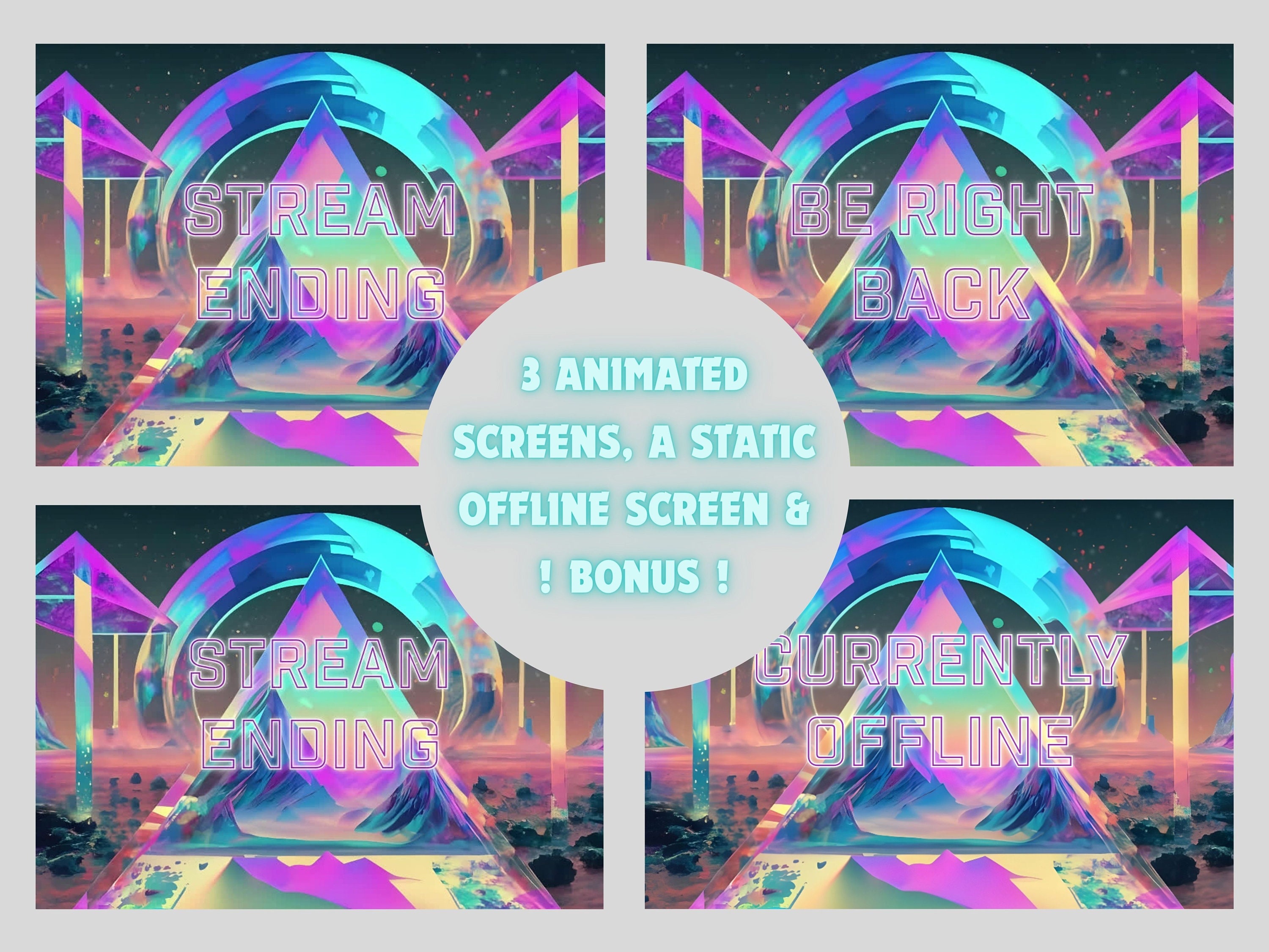 Twitch Animated Background, Vaporwave Vtuber Assets, Sci Fi Futuristic ...