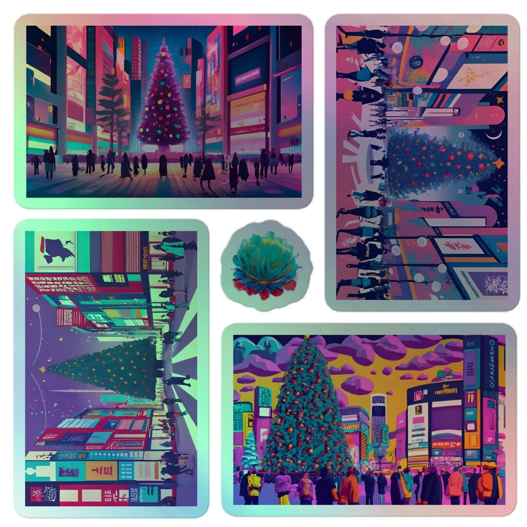 Christmas Sticker Vaporwave Lofi Art Retro 80s Japanese Pop - Etsy