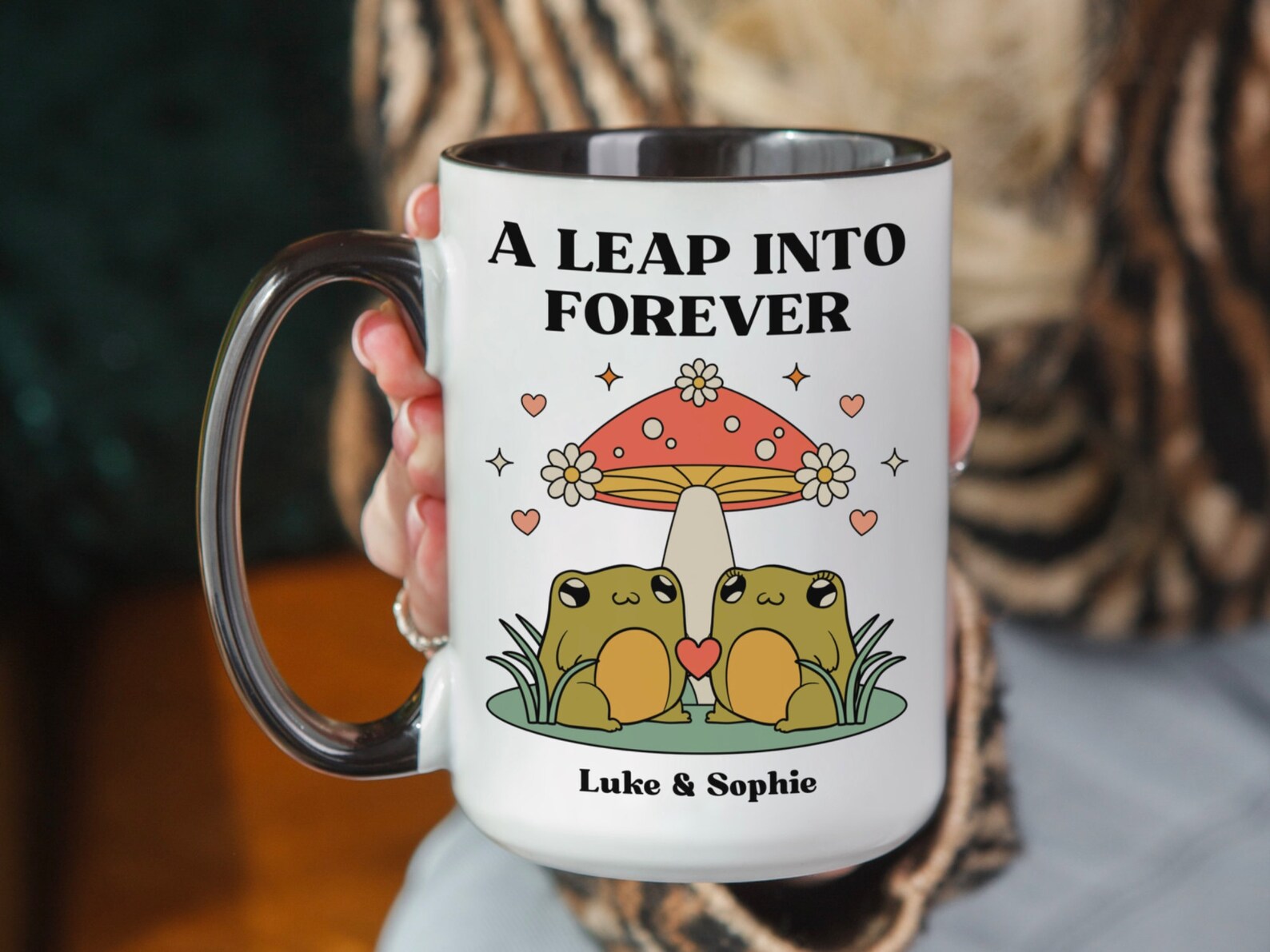 Custom Frog Mug, Frog Mug, Mushroom Coffee Mug, Frog Lover Gift, Toad ...