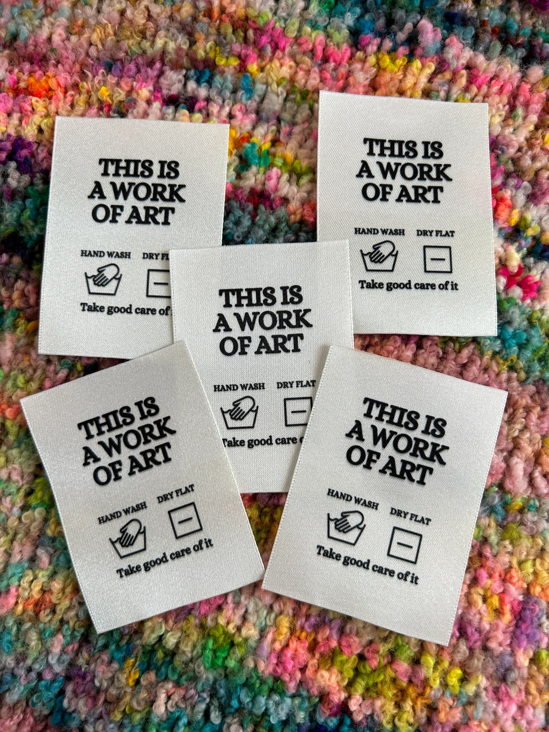 Woven Craft Handmade Clothing Care Instructions Labels ‘work of Art’ - Etsy