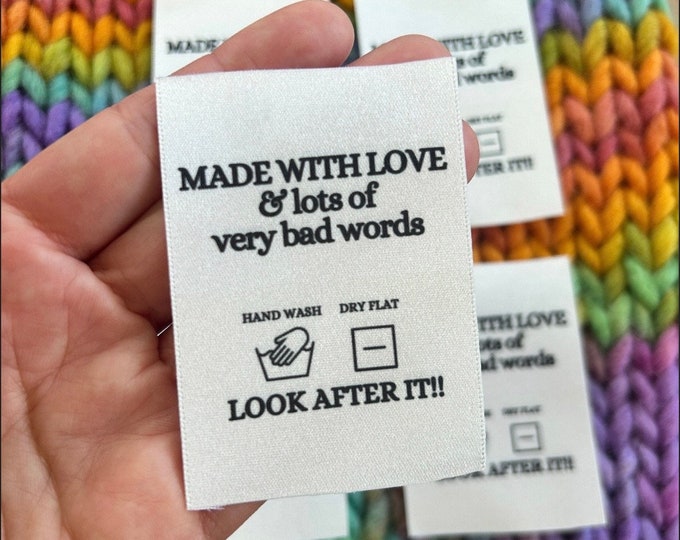Woven Handmade Clothing Care Instructions Knitting Labels ‘this Took ...