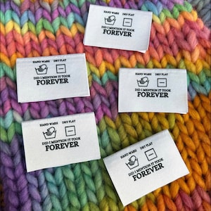 Woven Handmade Clothing Care Instructions Knitting Labels ‘this Took ...