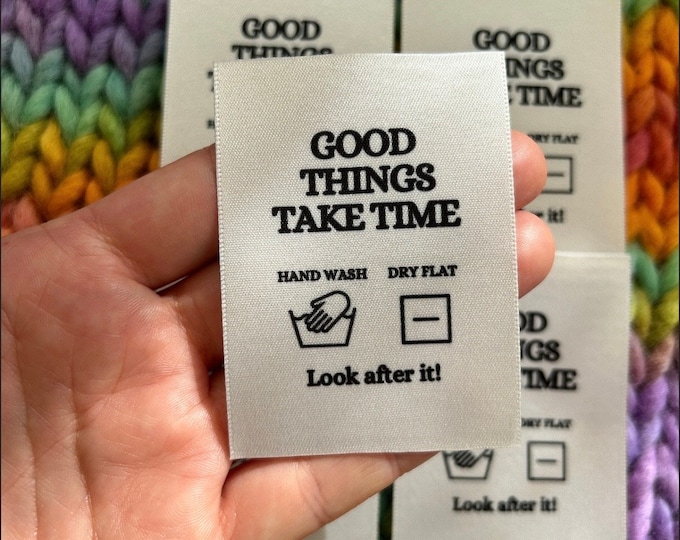 Woven Handmade Clothing Care Instructions Knitting Labels this Took ...