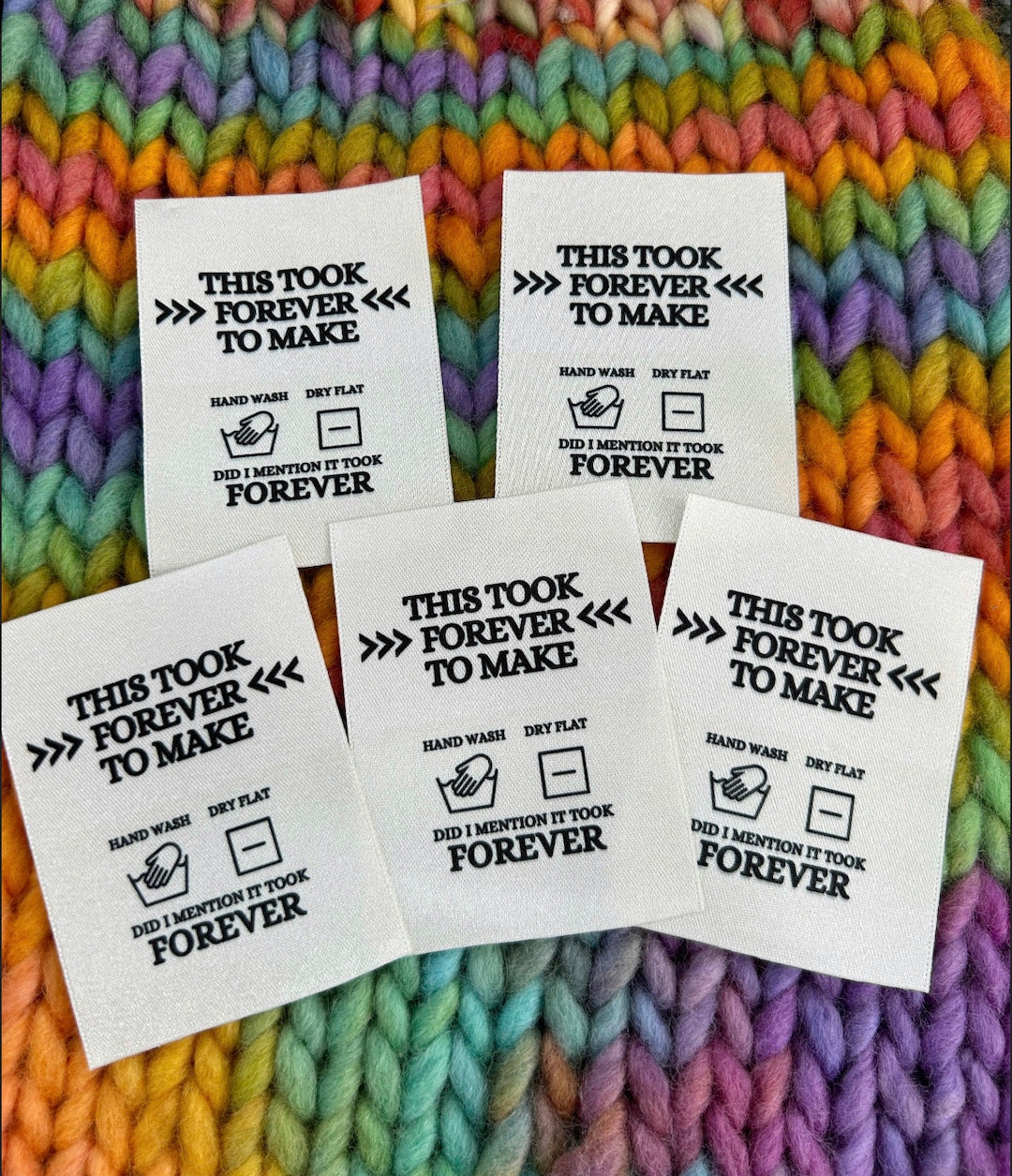 Woven Handmade Clothing Care Instructions Knitting Labels ‘this Took ...