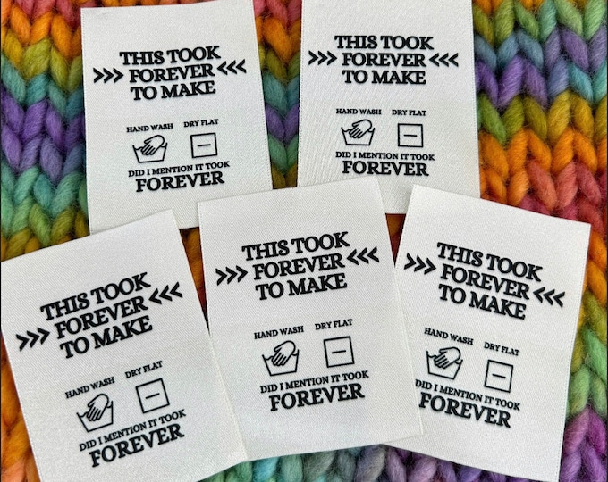 Woven Handmade Clothing Care Instructions Knitting Labels ‘this Took ...