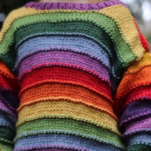 Little Rainbow Sweater - Kids Chunky Knitting Pattern - Etsy