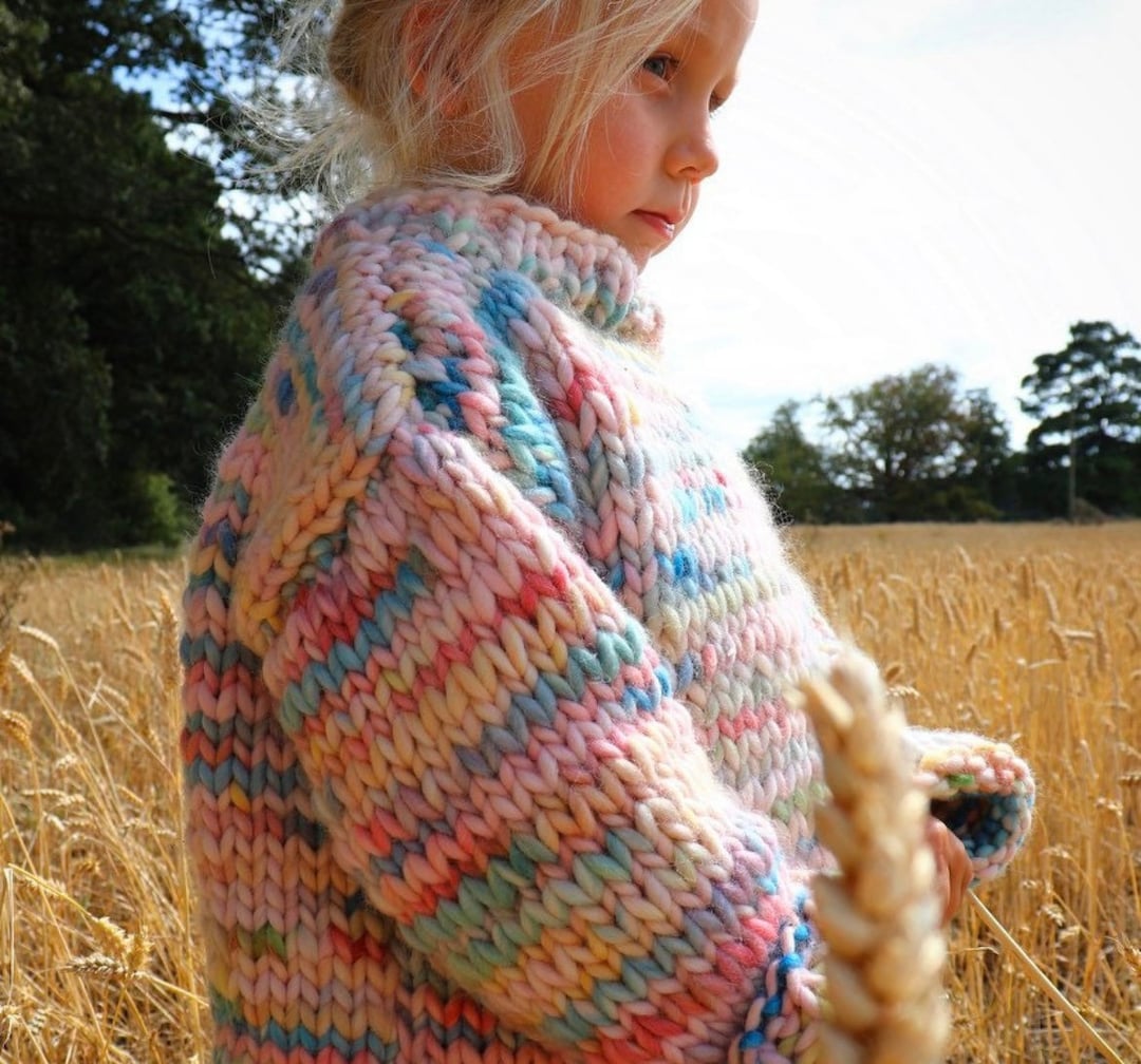 Little ‘big Cosy’ Sweater. Kids Super Chunky Knitting Pattern. Easy ...