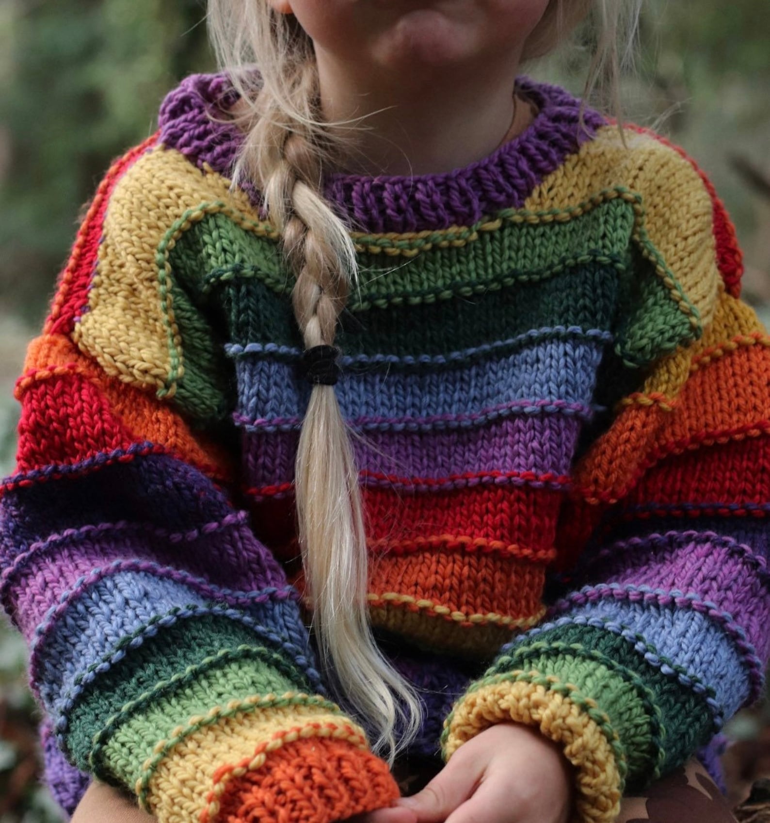 Little Rainbow Sweater - Kids Chunky Knitting Pattern - Etsy