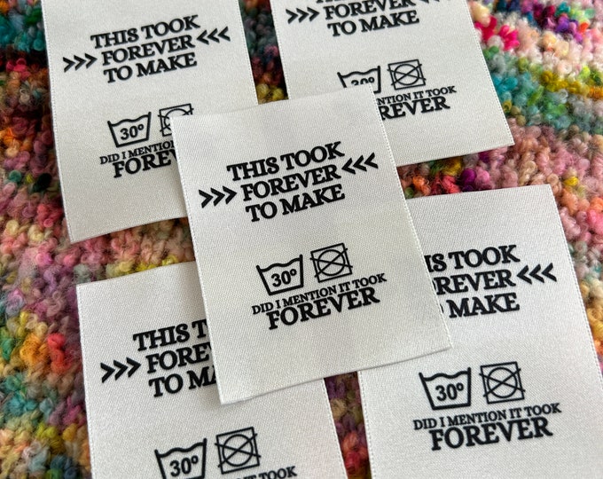 Woven Handmade Clothing Care Instructions Knitting Labels ‘this Took ...