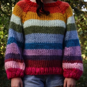 Scrappy Weekend Sweater Adult Super Chunky Knitting Pattern - Etsy