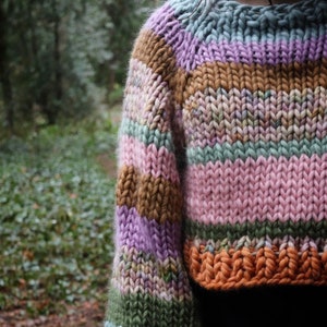 Scrappy Weekend Sweater Adult Super Chunky Knitting Pattern - Etsy
