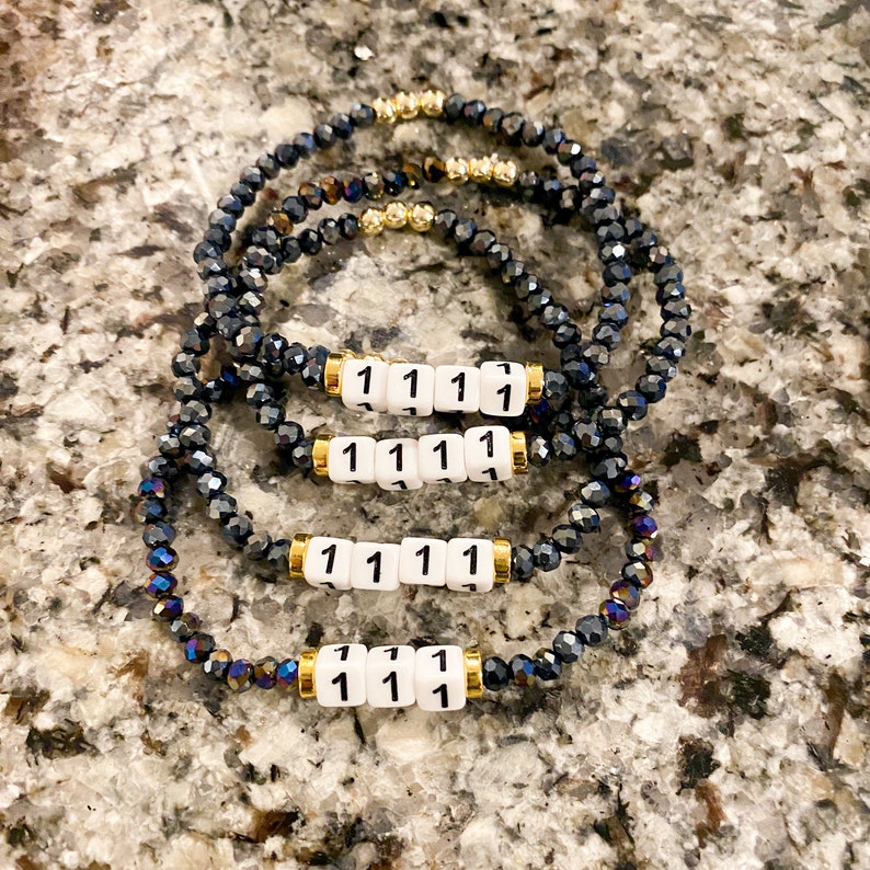 1111 Midnight Blue Collection Angel Number Stretchy Friendship Bracelet ...
