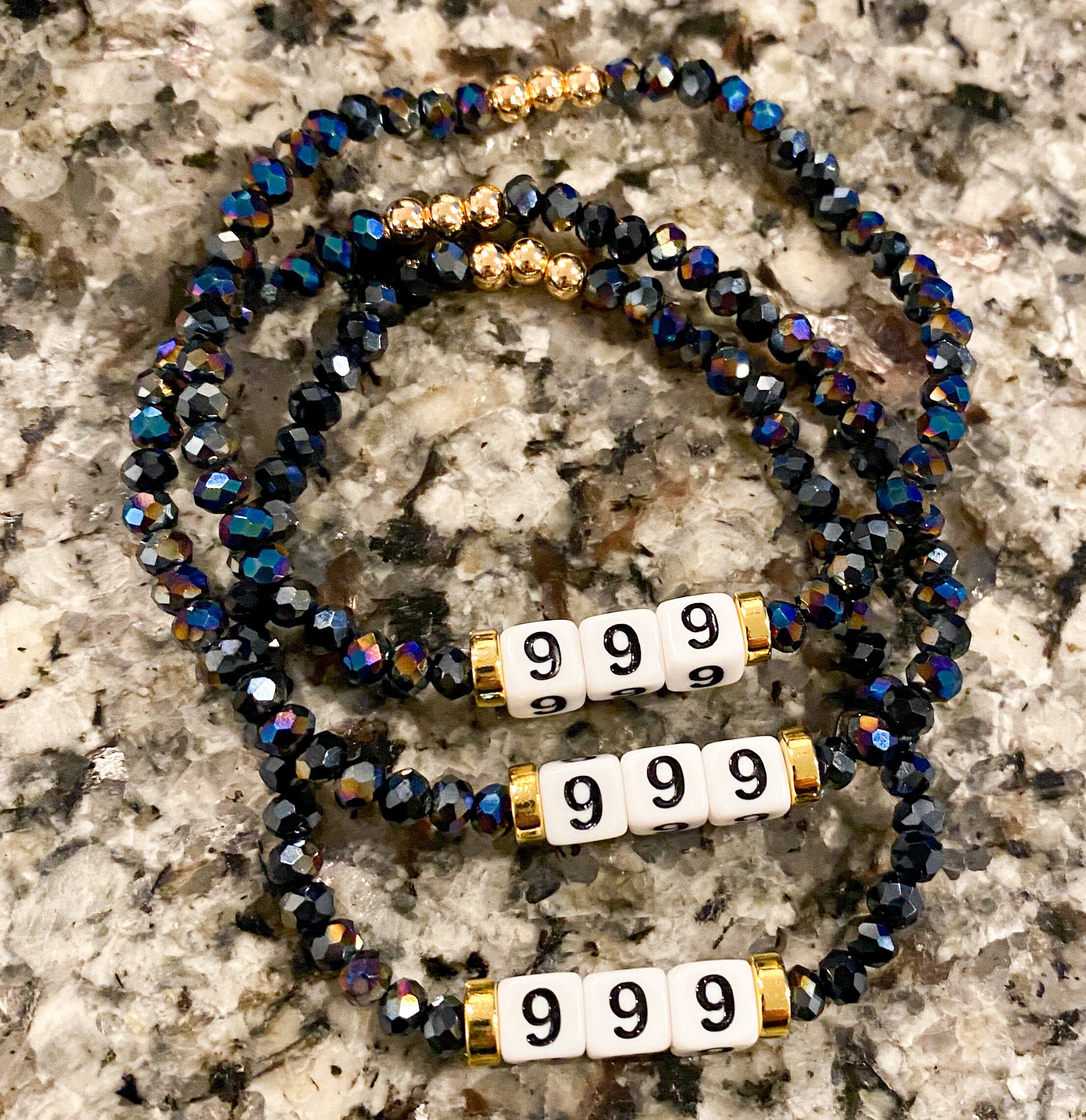 1111 Midnight Blue Collection Angel Number Stretchy Friendship Bracelet ...