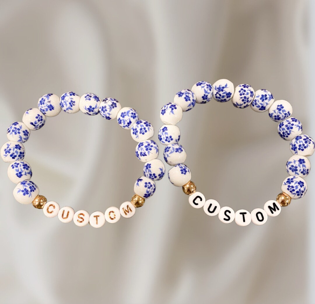 Porcelain Beaded Bracelet, Custom Order - Etsy