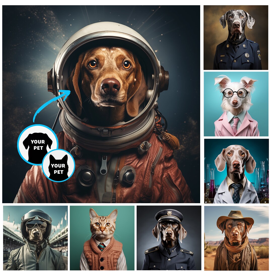 Custom Pet Portrait, Digital Pet Portrait, Canvas Portrait, Dog Art ...