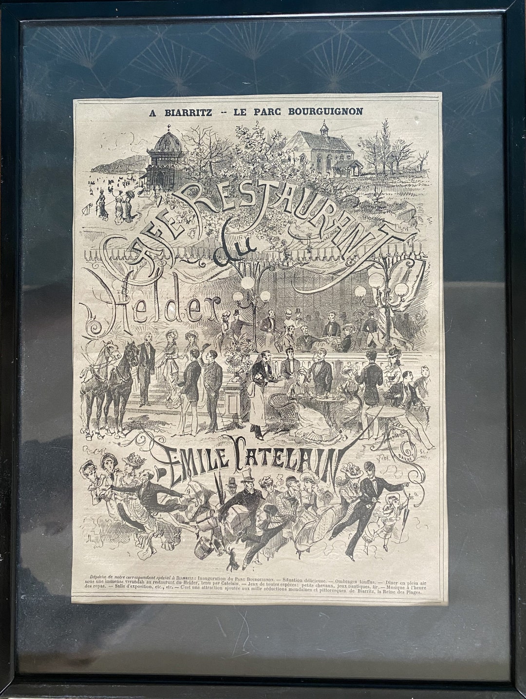 Old Newspaper, Old Publication From Paris, Late 19th Century. Framed ...