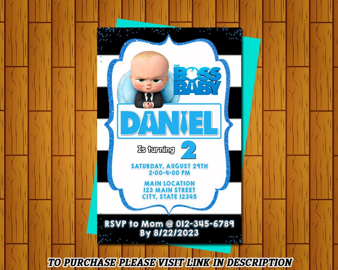 Baby Boss Birthday Invitation Baby Boss Invitation Digital - Etsy