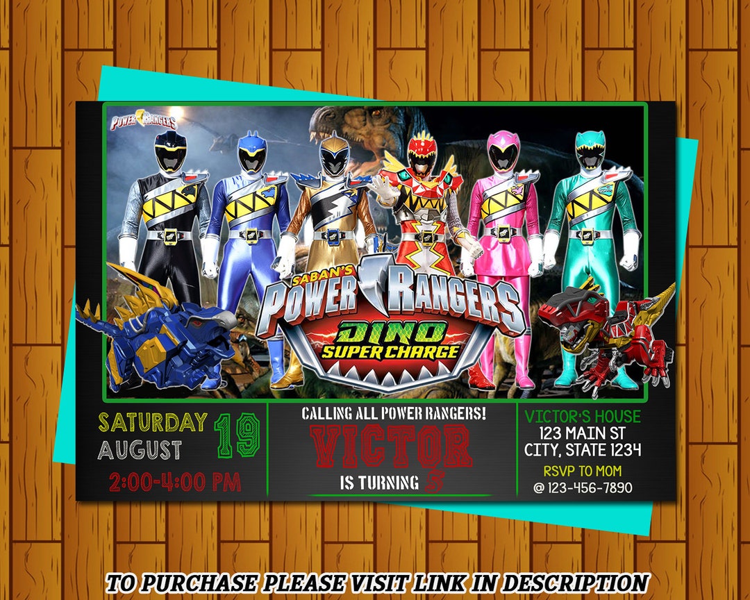 Power Rangers Birthday Invitation Power Rangers Invitation - Etsy