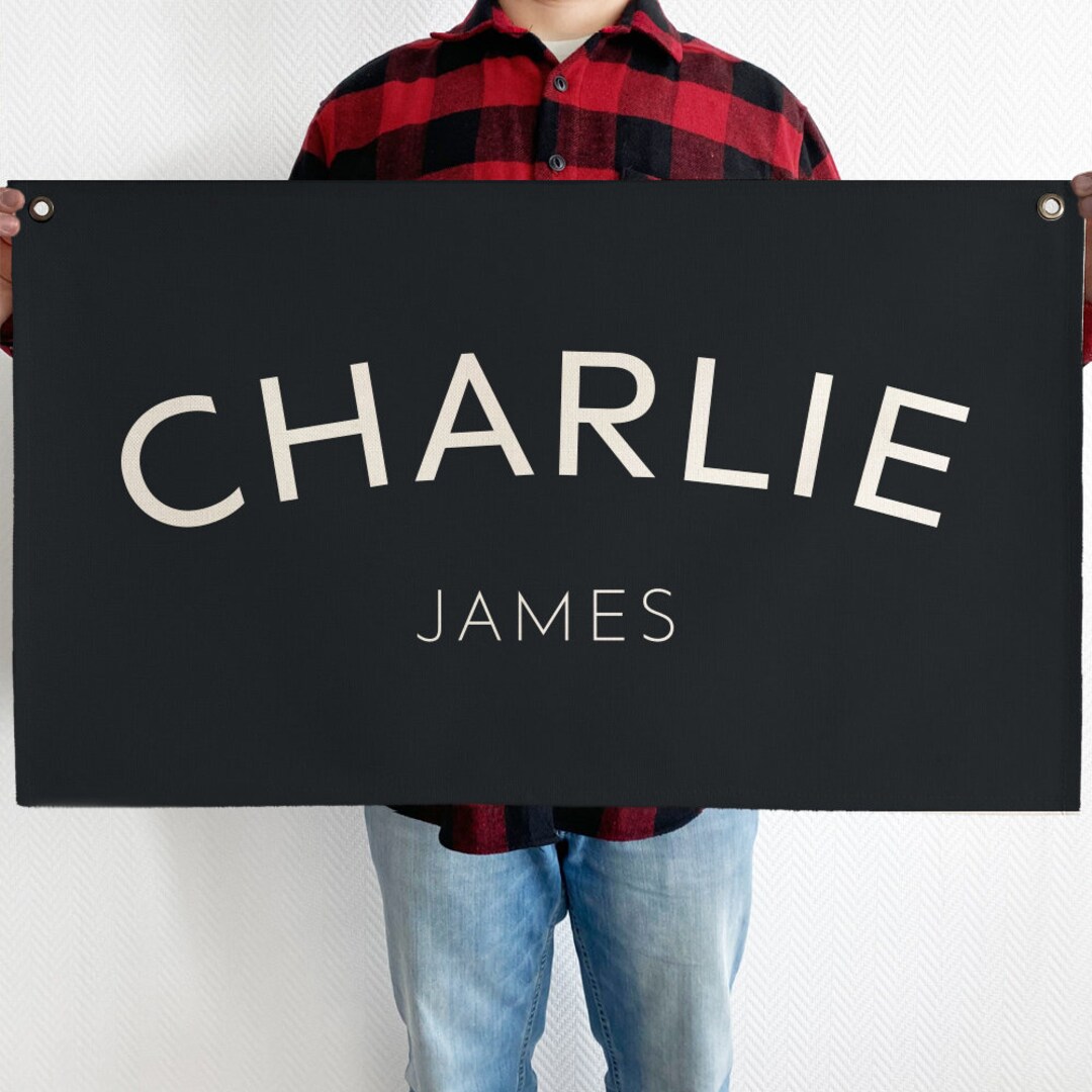 Baby Name Canvas Flag, Custom Name Banner, Nursery Name Sign, Canvas ...
