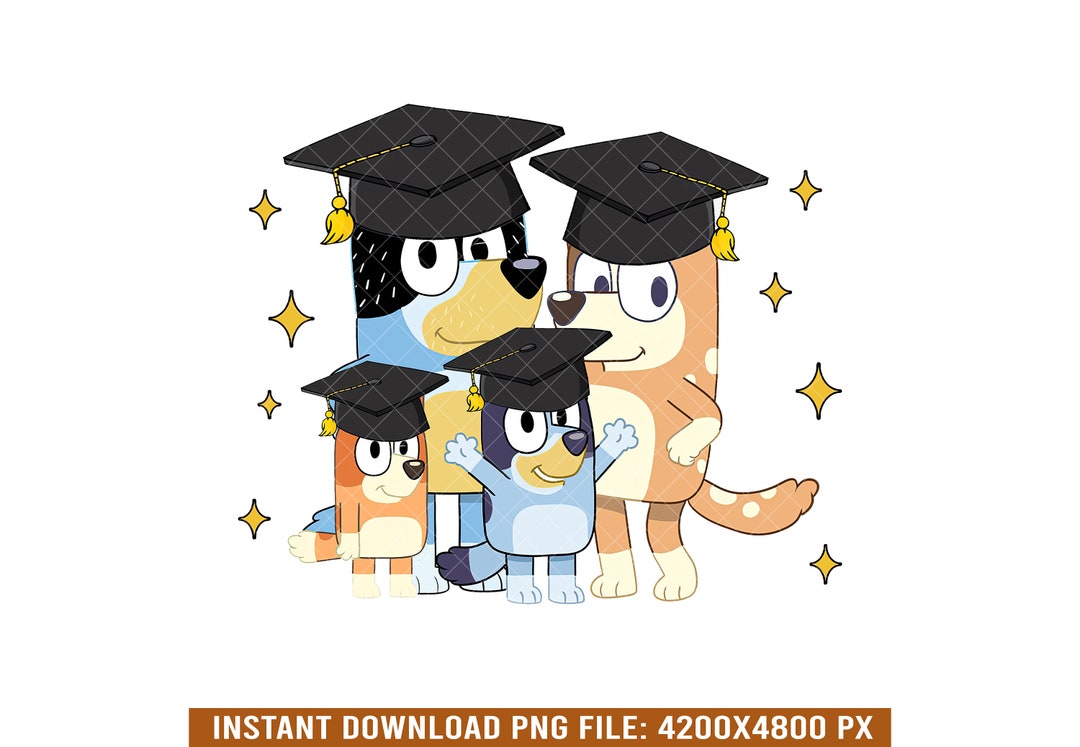 Graduation Family Bluey Bingo Png Bluey Back to School Png - Etsy