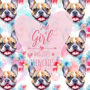 Just A Girl Who Loves Frenchies 20 Oz Skinny Tumbler Sublimation Design ...