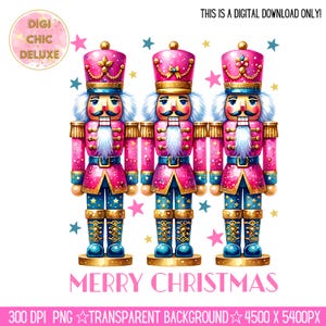 Pink Nutcracker Friends PNG Clipart Shirt Sublimation and Dtf Design, Digital Download, Pink ...
