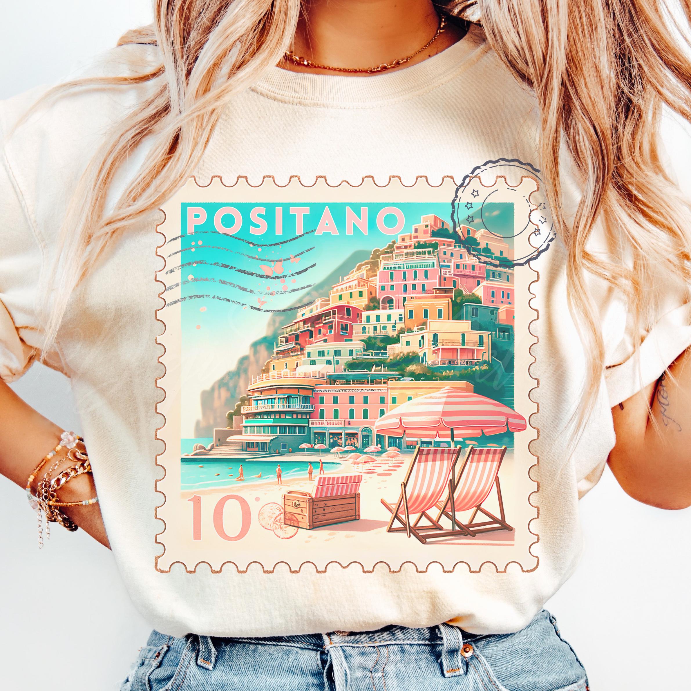 Positano PNG Amalfi Coast Italy Png Postal Stamp Vintage Stamp ...