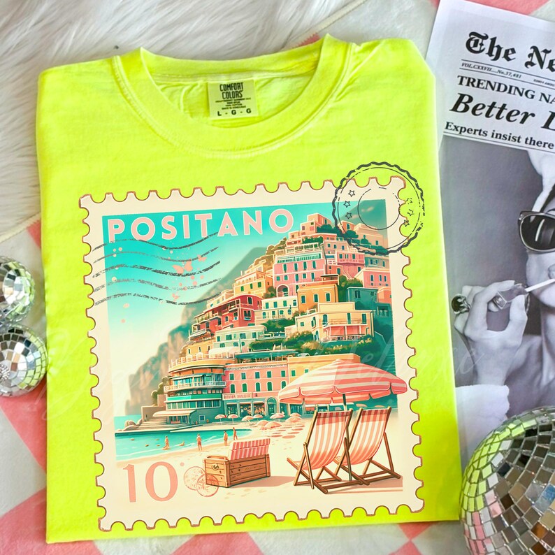 Positano PNG Amalfi Coast Italy Png Postal Stamp Vintage Stamp ...