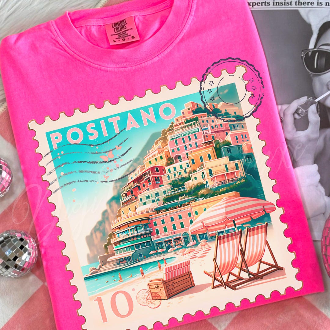 Positano PNG Amalfi Coast Italy Png Postal Stamp Vintage Stamp ...