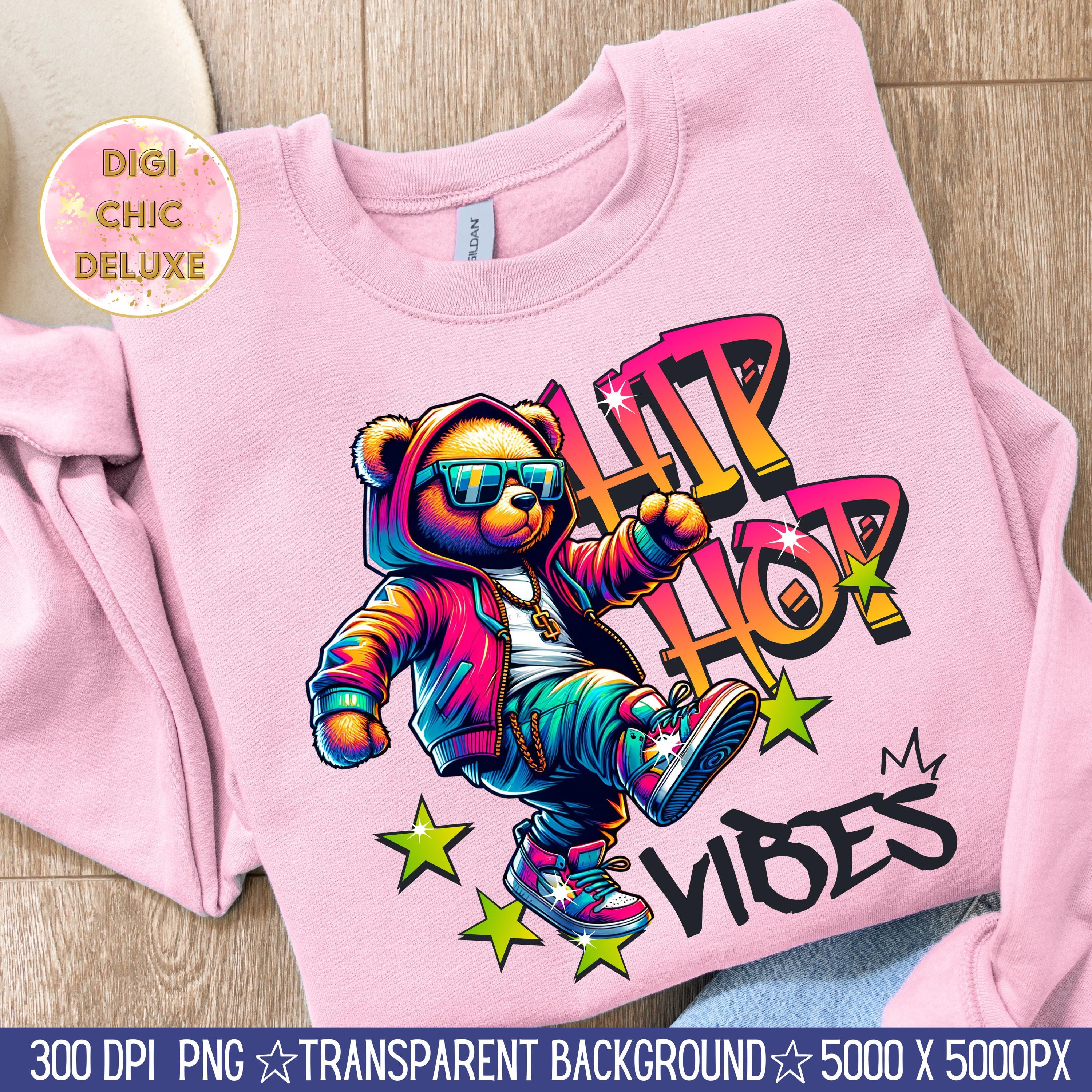 Hiphop Vibes Teddy Bear Clipart Shirt Sublimation and Dtf Design ...