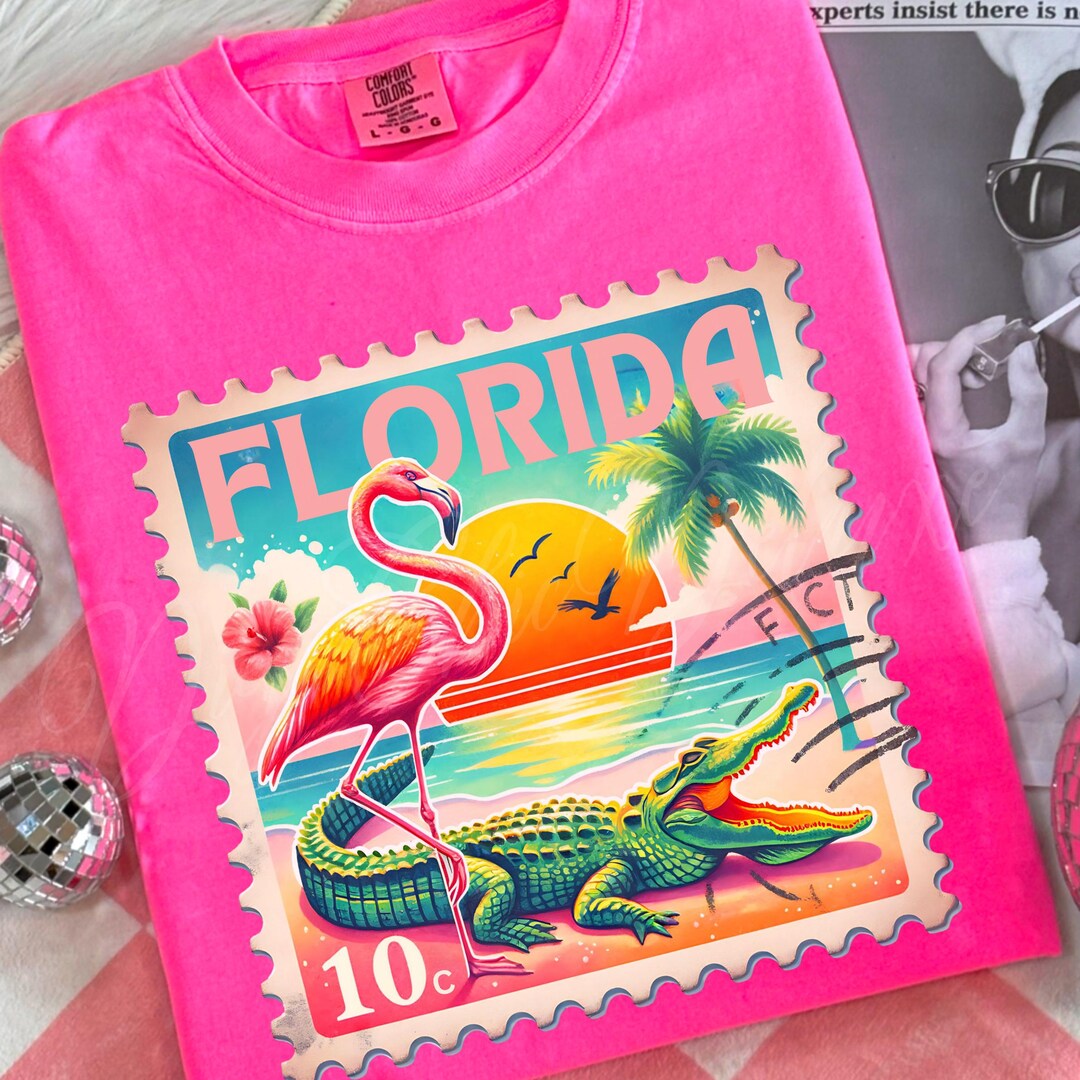 Florida Postal Stamp PNG, Vintage Stamp Sublimation and DTF Design ...