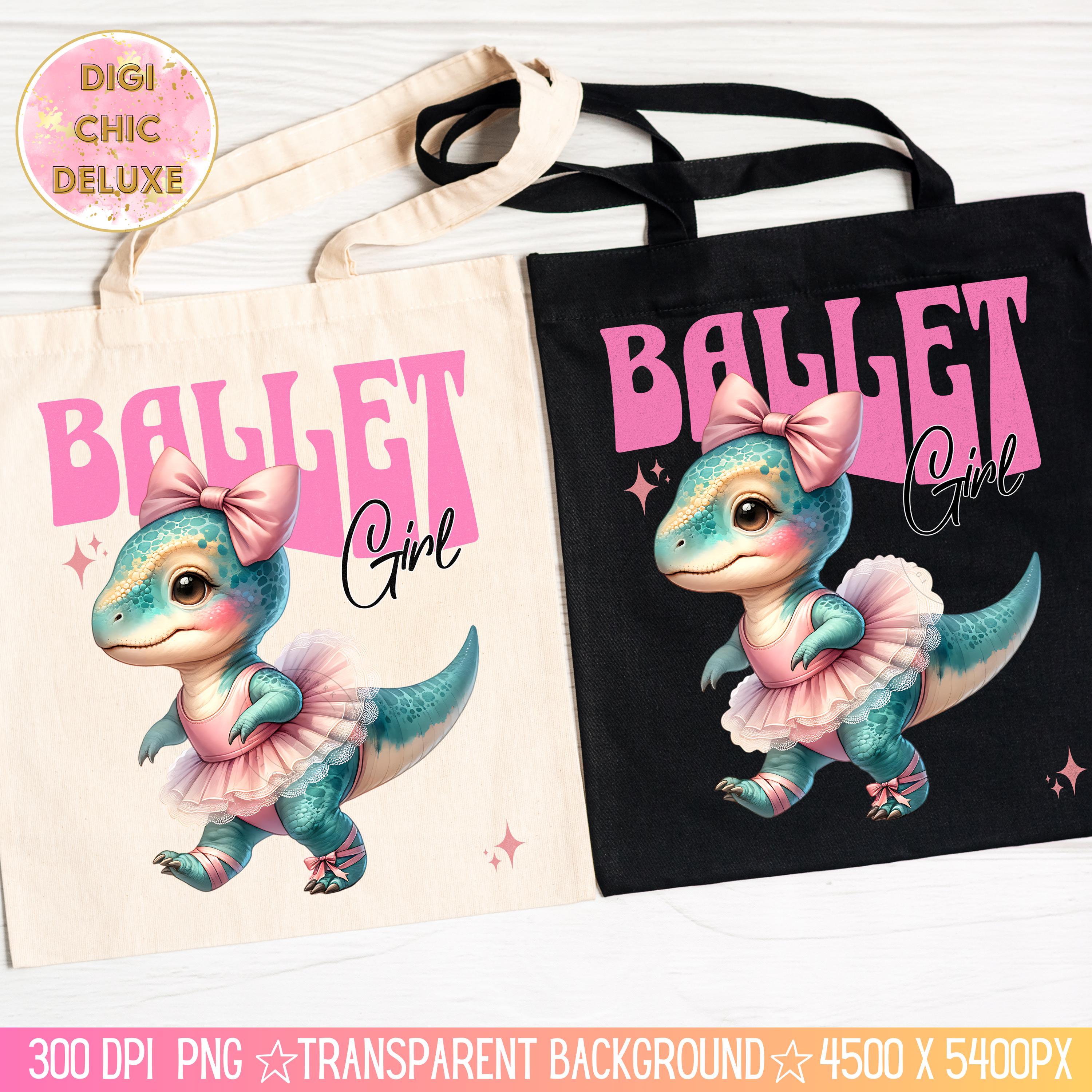 Ballet Girl Dinosaur Clipart Shirt Sublimation and Dtf Design, Digital ...