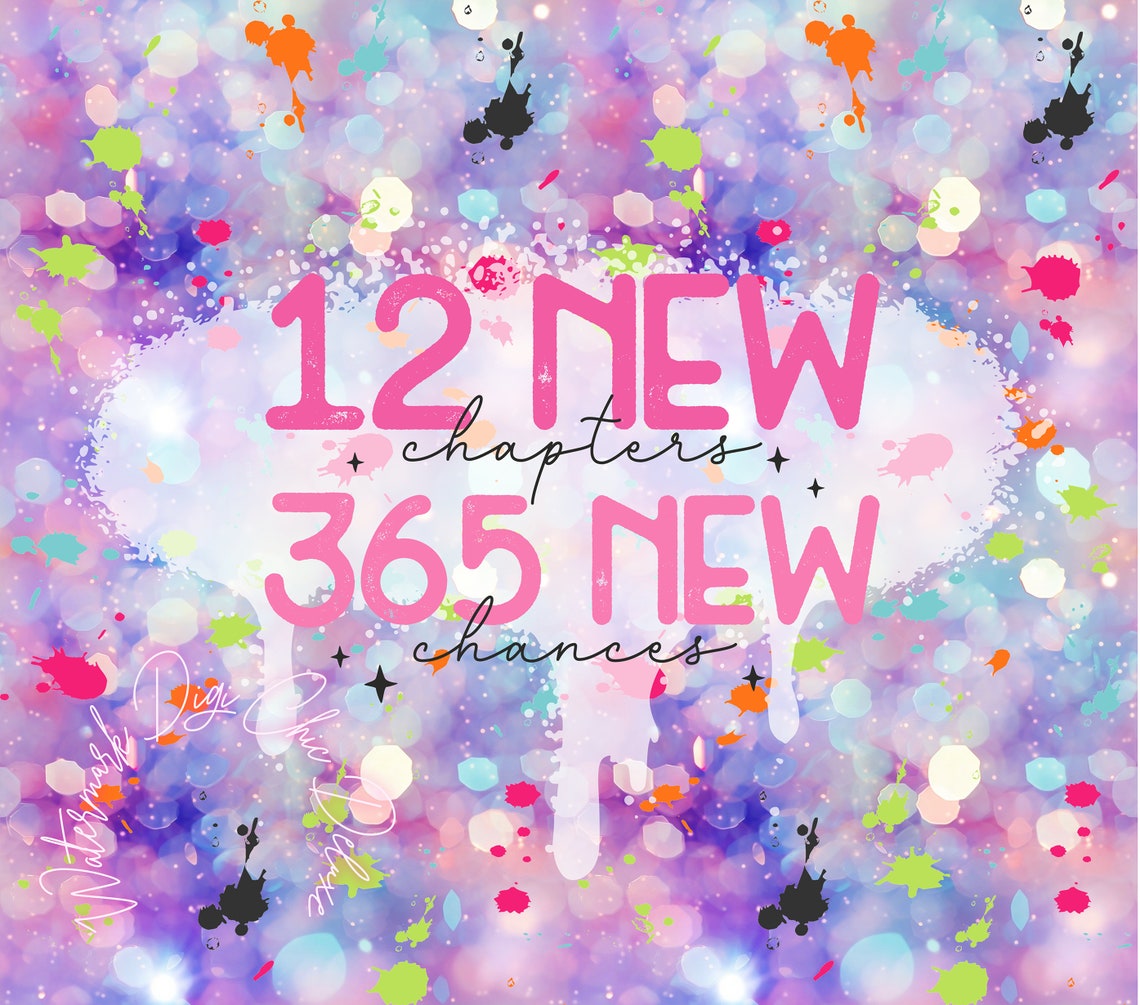 12 New Chapters 365 New Chances 20 Oz Skinny Tumbler Holiday PNG Design ...