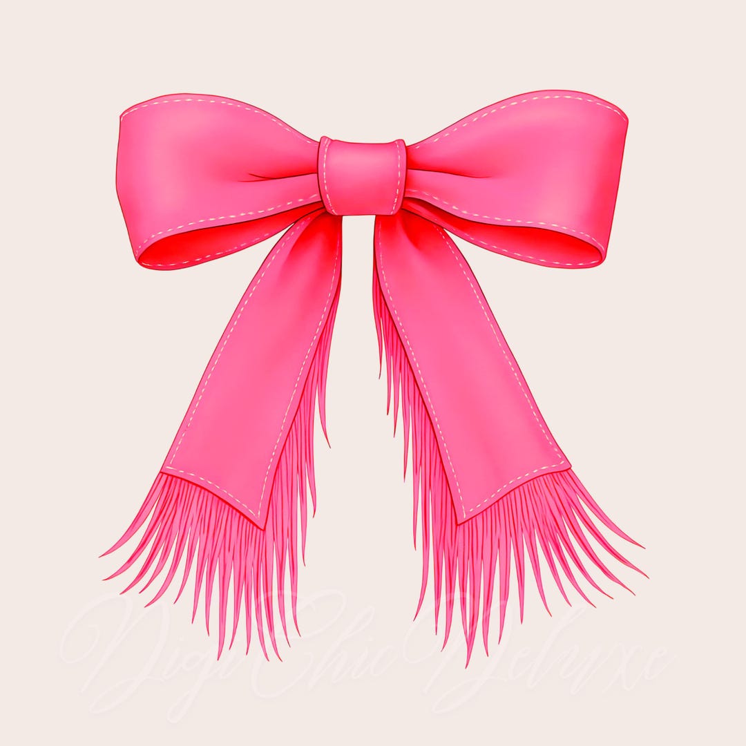 Pink Leather Fringe Bow Png, Pink Western Cowgirl Bow PNG, Howdy Pink ...