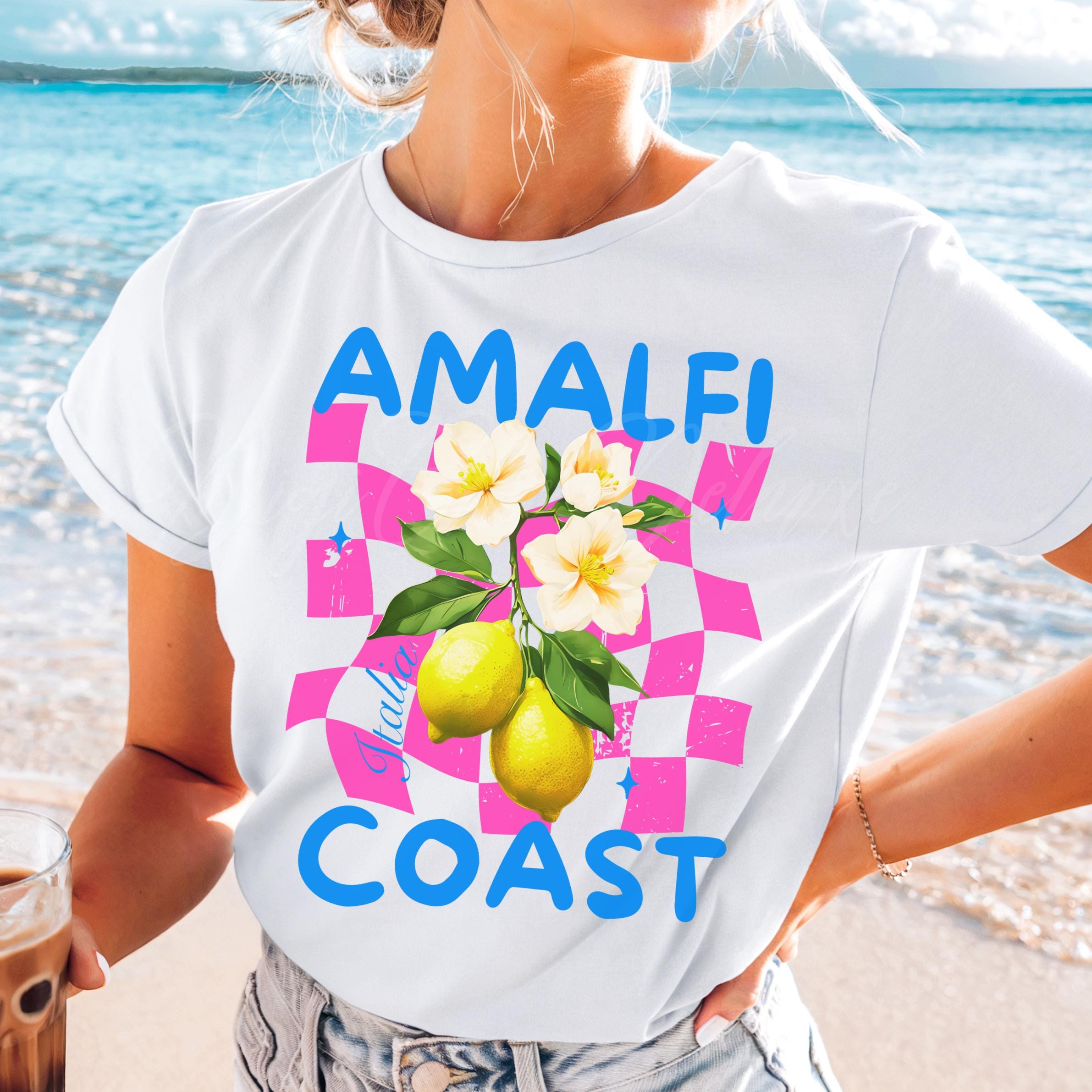 Limoncello PNG Retro Checker Lemon Png Amalfi Coast Italy Png Preppy ...