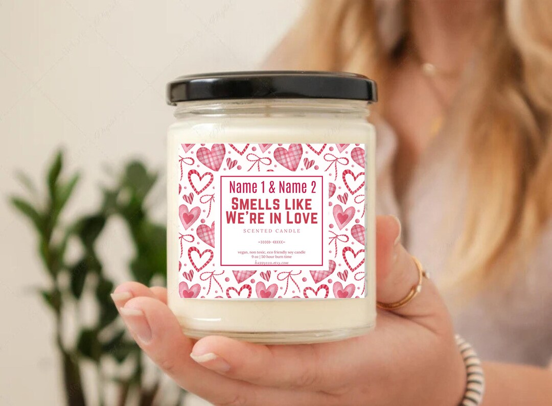 Smells Like Love is in the Air Scented Soy Candle Personalized Couple ...